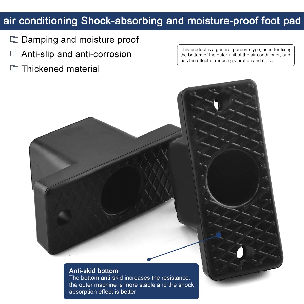 Enenes Rubber Vibration Isolator Mounting Bracket, 4Pack Air Conditioner Mounting Bracket, Mini Split Shock Absorbing Pads Stands for Outdoor Ductless Mini Split Air Conditioner Condensers