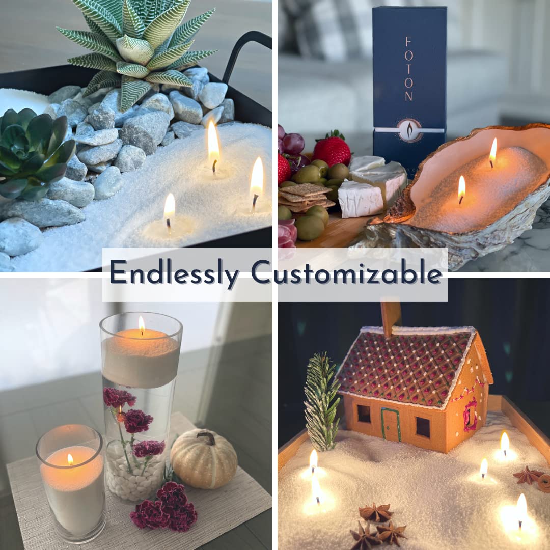 Foton Pearled Candle Bestsellers Gift Scented Bundle 18oz 4-Pack β Non Toxic Luxury Long Lasting Powder Candles - Lasts up to 120 Hours - Refillable Candle Sand with 30 Wicks for Candle Making