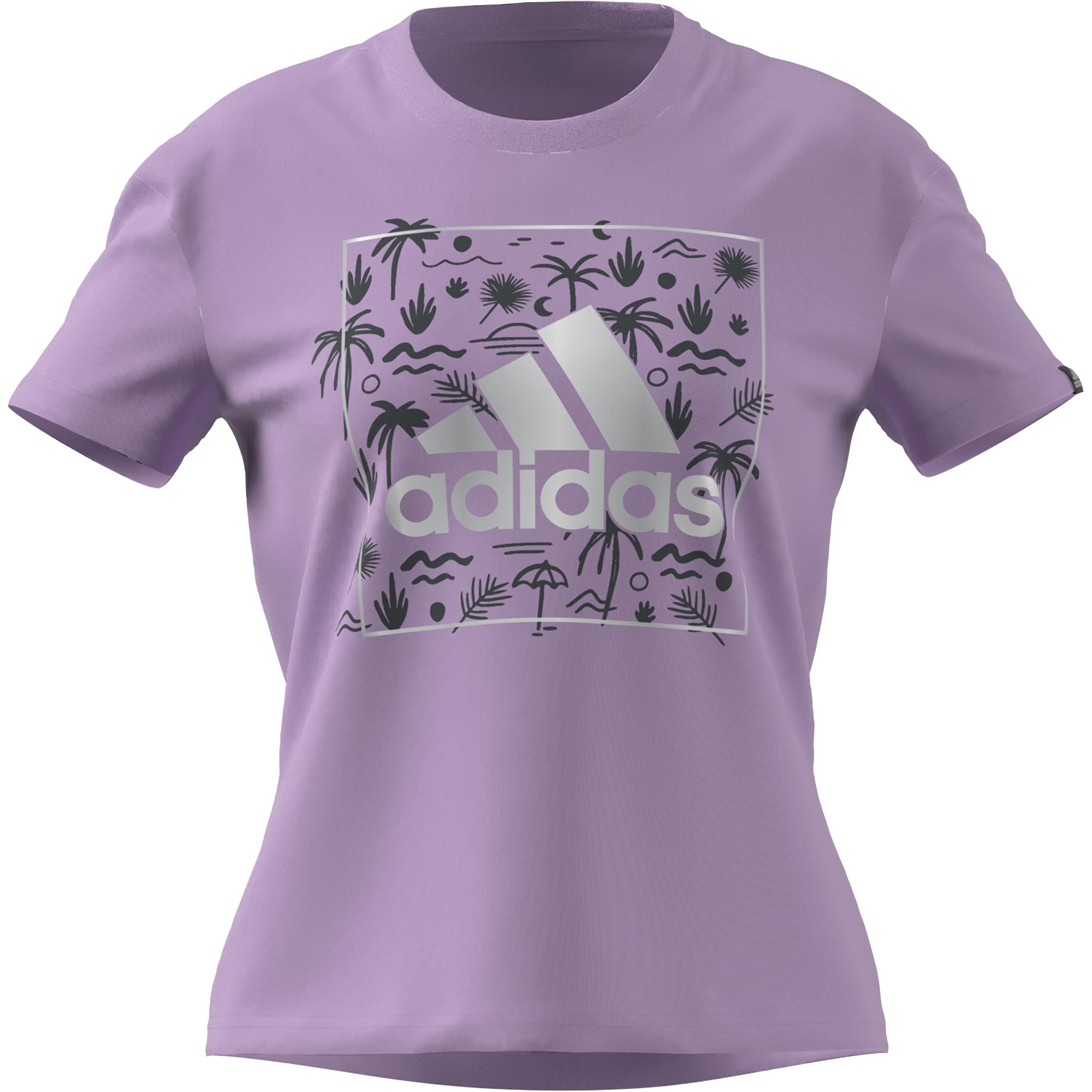 adidas womens Foil Badge of Sport Graphic Tee White Small