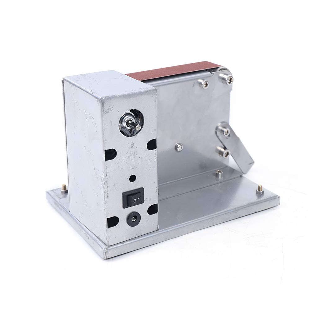 Belt Sanding Grinder Machine 795 Motor Model Mini Belt Sander Knife Sharpener Electric Sanding Belt Machine Mini Belt Sander Polisher 4500~9000rpm for Woodworking, Metal Working, Knife Making