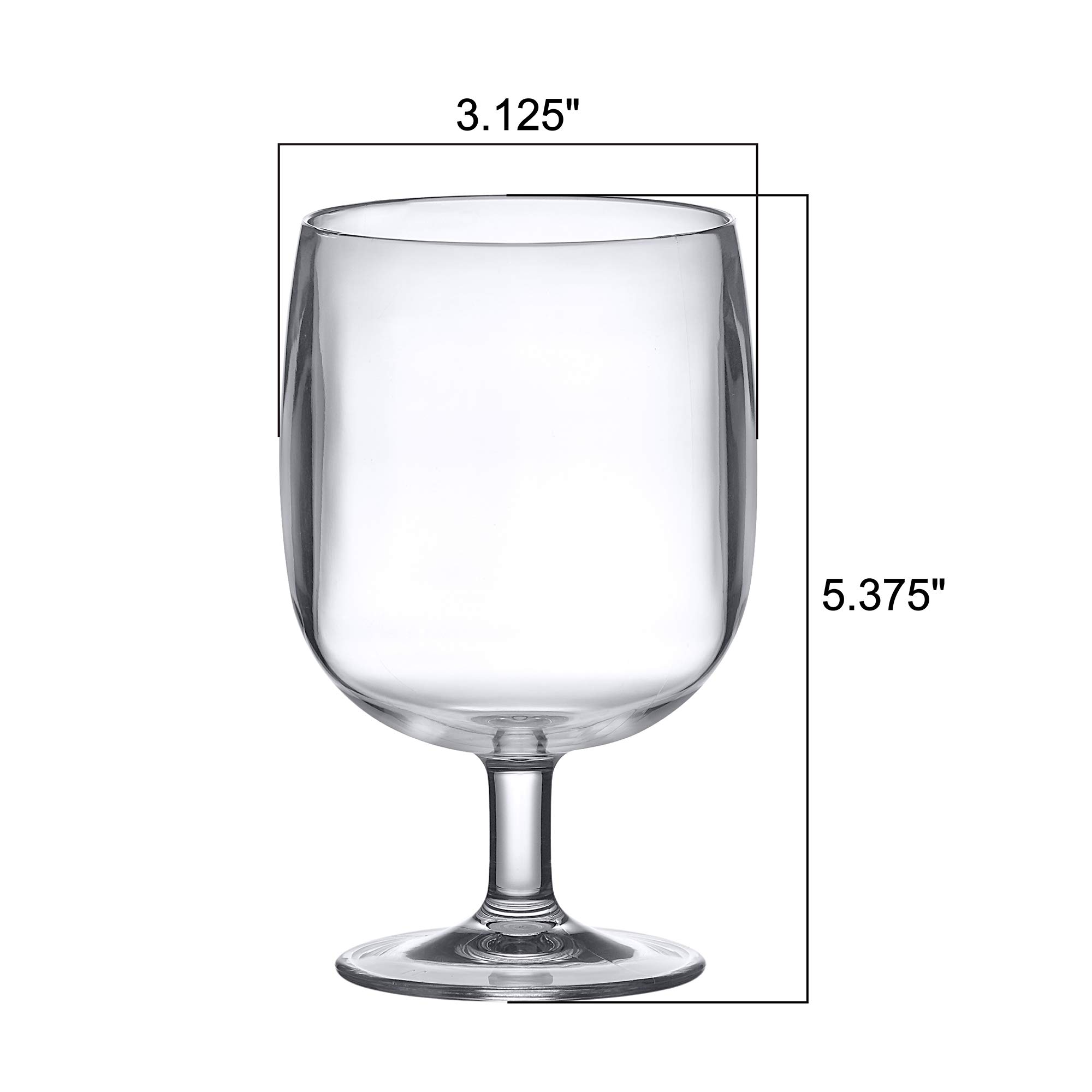 Amazing Abby - Stacy - 12-Ounce Stackable Plastic Wine Glasses (Set of 8), Reusable Plastic Wine Glasses, BPA-Free and Shatter-Proof, Perfect for Poolside, Outdoors, Camping, and More
