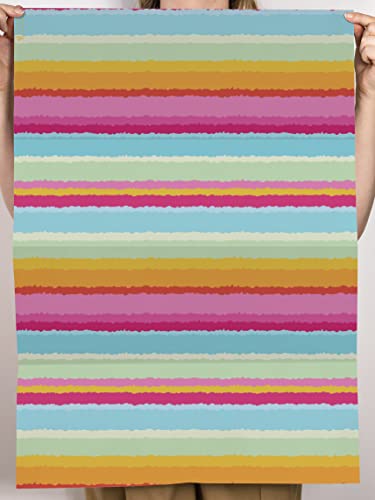CENTRAL 23 Stripes Wrapping Paper For All Occasion - 6 Sheets Colorful Gift Wrap - Sunset Stripe - Pink Orange Yellow - For Birthday Bridal Wedding Christmas - Comes With Fun Stickers