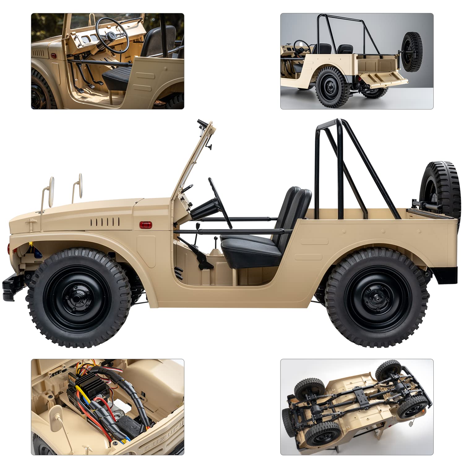 Fms 1/6 Jimny LJ10 RC Crawler 4WD 15KM/H Official Licensed Model Car Hobby Grade Remote Control Vehicle with LED Lights 4-Ch 2.4GHz Transmitter Included for Boys and Adult…