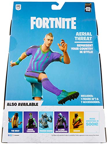 FORTNITE Legendary Series, Aerial Threat, 1 Figure Pack - 6” Articulated Action Figure - Includes Harvesting Tool, 3 Weapons, 1 Back Bling, 3 Interchangeable Heads - Collect Them All