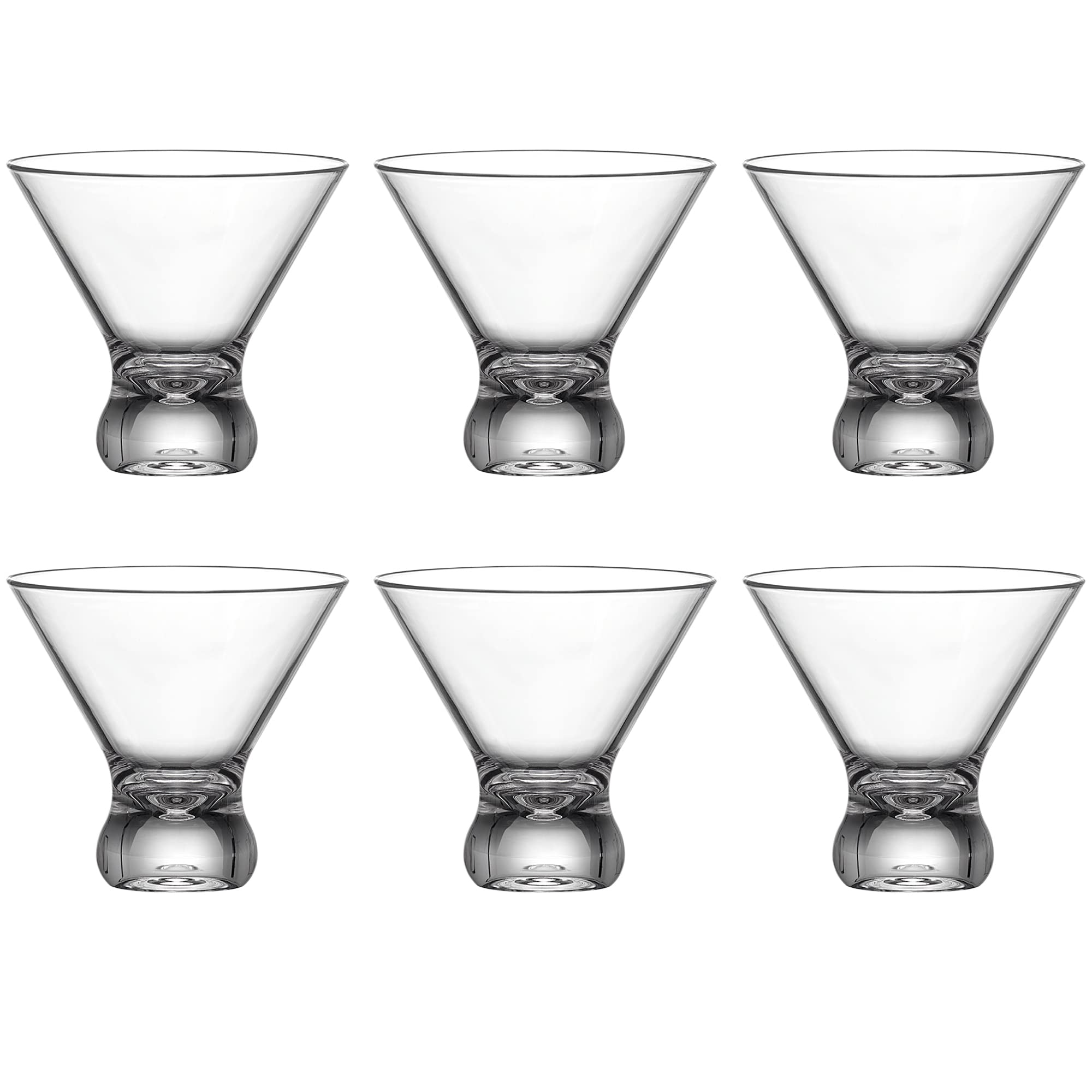 Amazing Abby - Olivia - 10-Ounce Plastic Stemless Martini Glasses (Set of 6), Reusable Cocktail Glasses, BPA-Free, Shatter-Proof, Dishwasher-Safe, Perfect for Poolside, Outdoors, Camping, and More