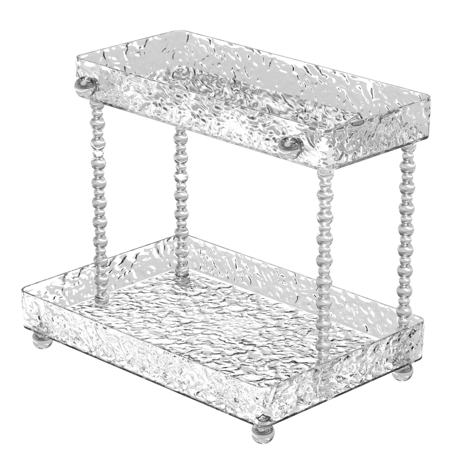 Bathroom Sink Organizer, 2 Tier Makeup Organiser, Vanity Organiser, Cosmetics Organiser Shelf, Vanity Trays for Bathroom Organizers and Storage for Cosmetics, Toiletries, Lotions, Perfumes, Clear
