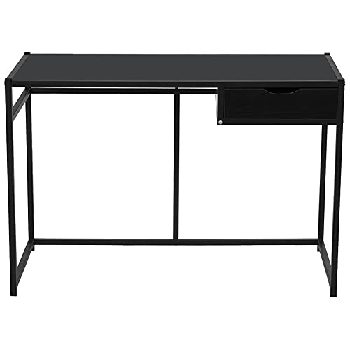 AZXY Computer Desk with Storage Drawer, 42β Home Office Desk Metal Frame, Drawing Table Writing Study Workstation for Men Women, Made of Excellent Environmentally Friendly Plates (Black)