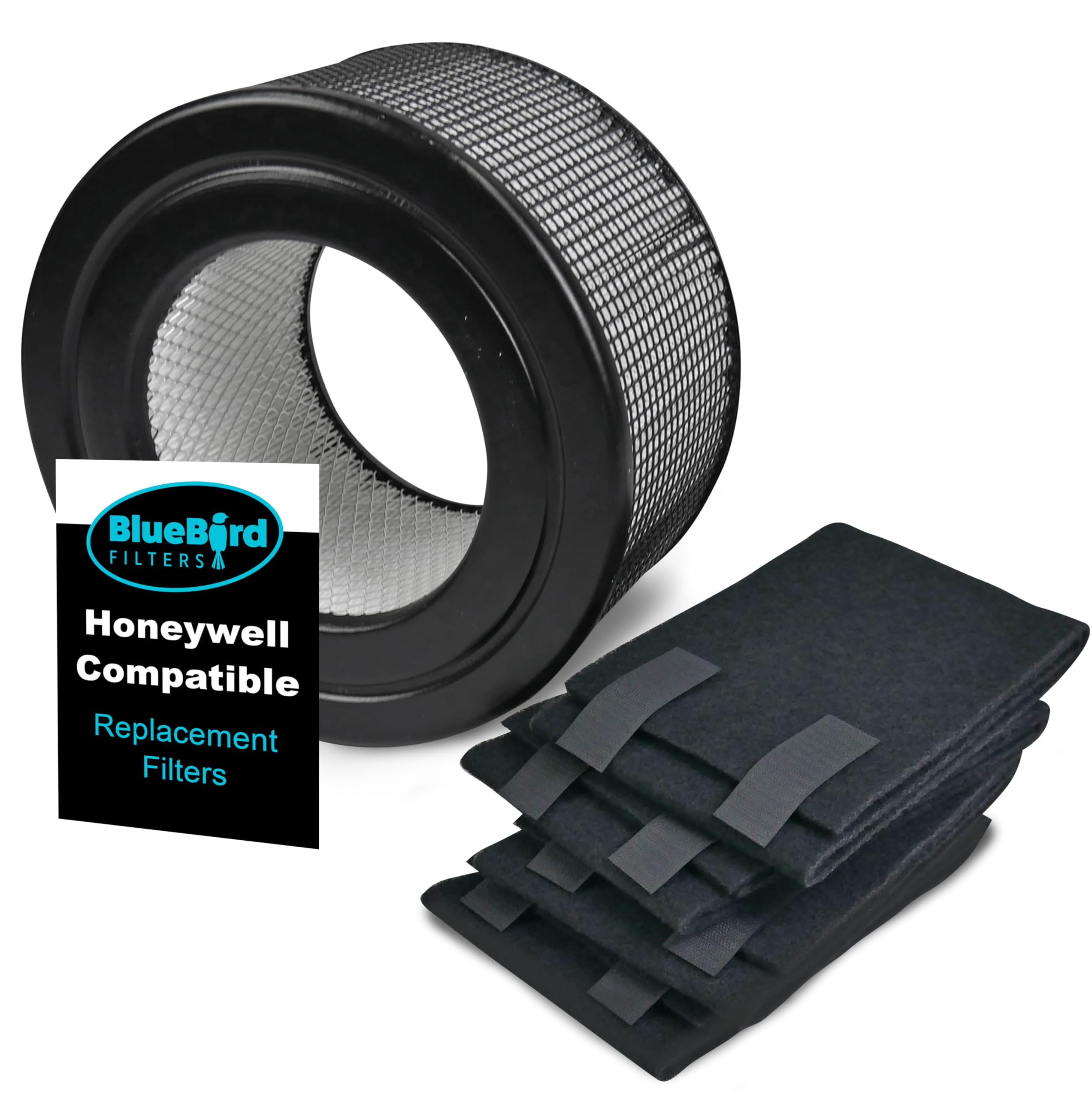 BlueBird Filters Replacement HEPA Filter & Carbon Pre Filter Kit For Honeywell 10500 (EV-10) 17000 17000-S 17005 OEM Part Number 20500 (1 HEPA + 4 Carbon Pre-Filter)