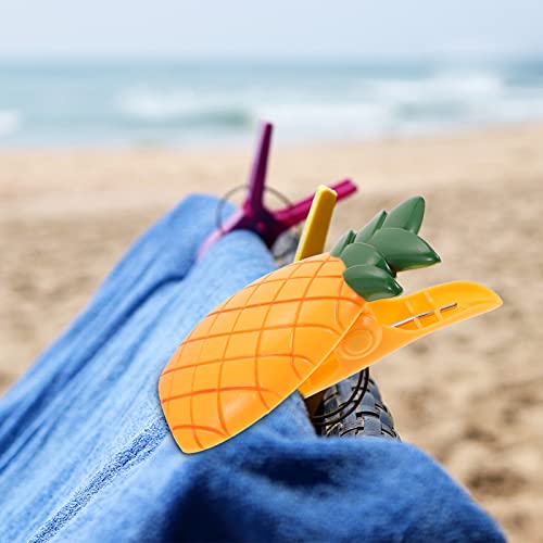 Cabilock 1Pcs Cute Beach Beach Chair Towel Clip Beach Chair Clips for Towel Windproof Beach Towel Holder Towel Clips, Pineapple