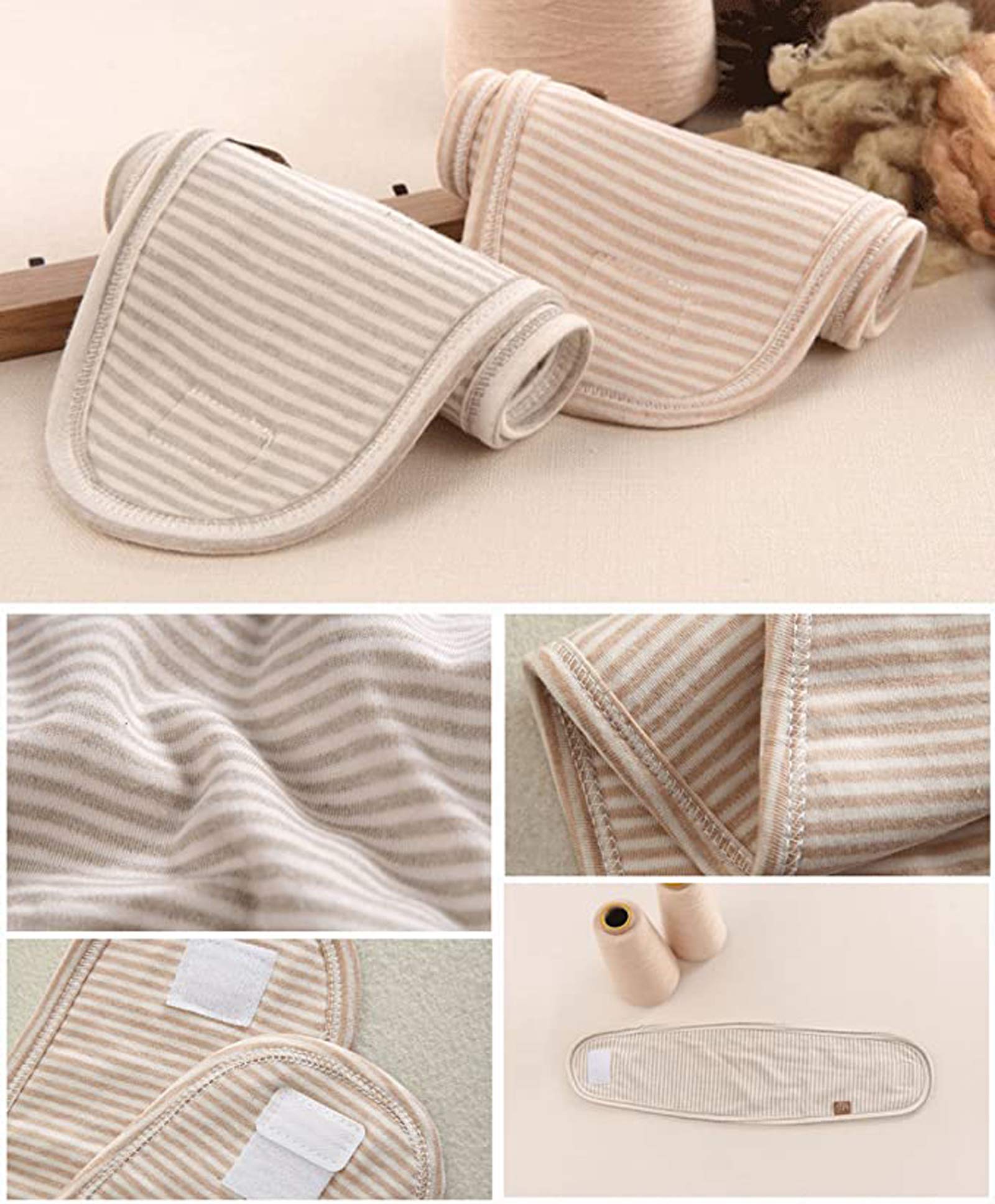 Skyflying 4PCS 100% Organic Cotton Baby Umbilical Cord Care Hernia belt breathable newborn Essential Everyday Protection (4)