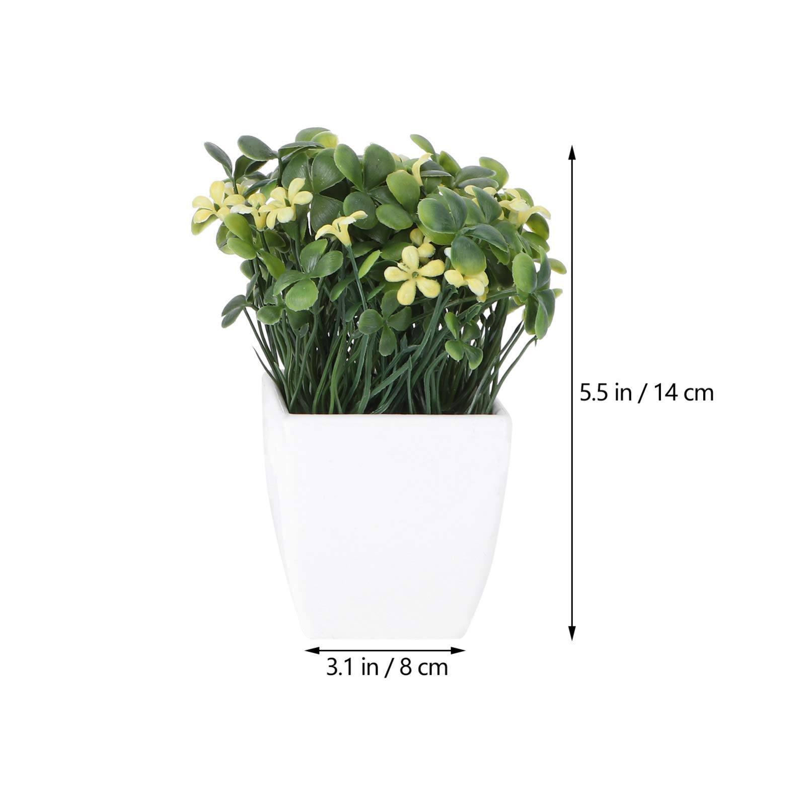 Cabilock 2Pcs Artificial Flowers Potted Plants Fake Greenery Shrubs Plants for Kitchen Home Wedding Office Garden Decor Pink Yellow