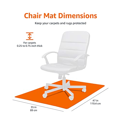 Amazon Basics Polycarbonate Office Chair Rectangular Mat for Low to Medium Pile Carpet, 35 x 47-Inch, Clear