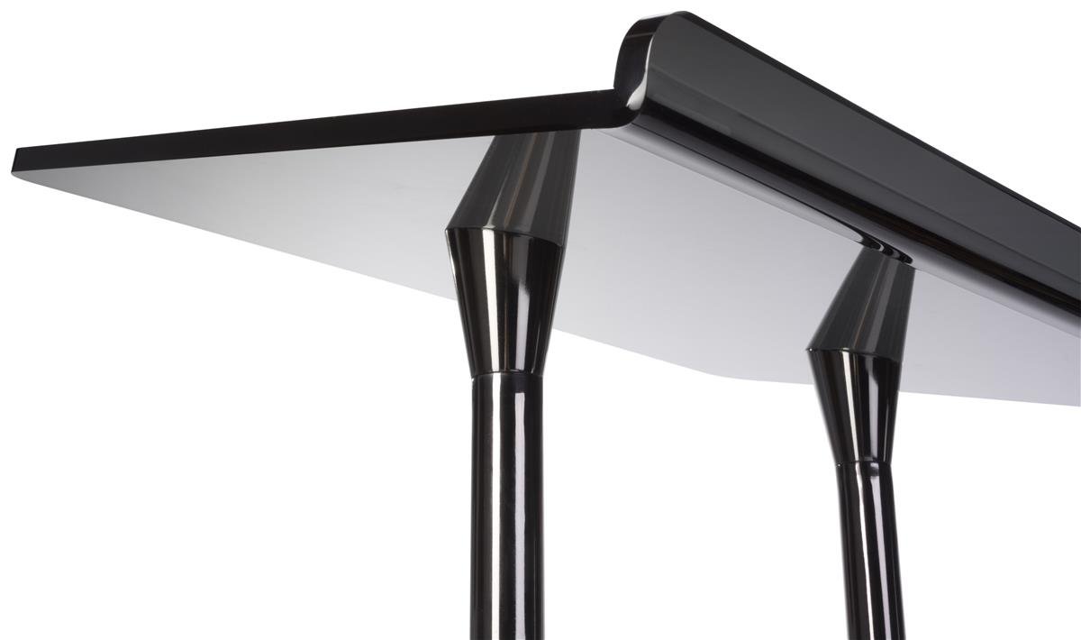 Displays2go Simple Steel Lecterns, Black Poles, Acrylic Top β Frosted Gray (LECTBLK2PL)