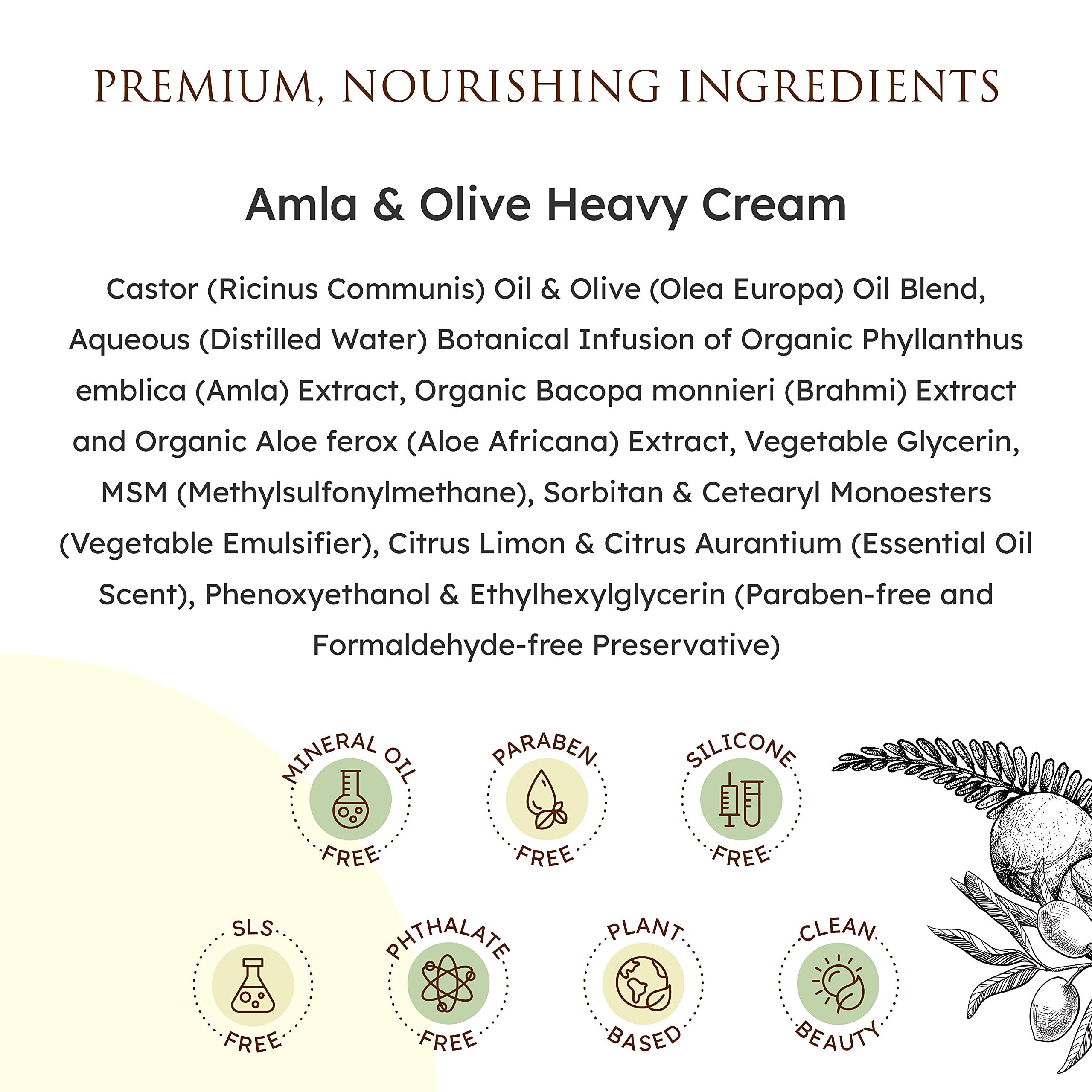 Qhemet Biologics Amla & Olive Heavy Cream - Moisturizing Balm for Extremely Dry & 4C Hair - Adds Soft, Supple Moisture & Hydration to Afros, Coils, Curls, Puffs, Twists, Braids, Locs & More (8.9 oz)