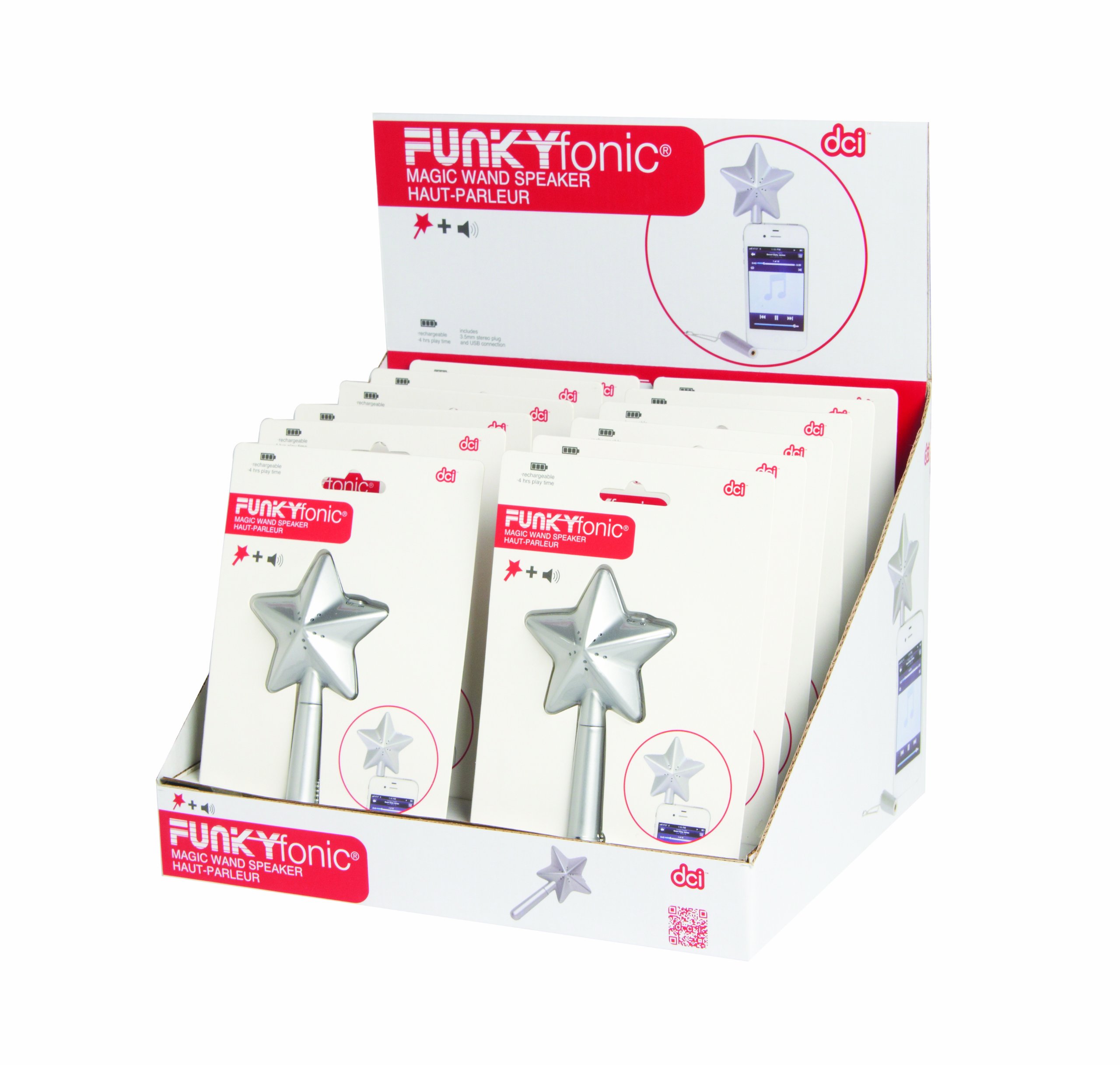 DCI 35401 Funkyfonic Magic Wand Speaker - Retail Packaging - Silver