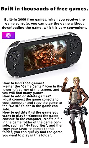 CZT 4.3 inch 8GB Double Joystick Handheld Game Console Build in 2000 Games Video Game Console Support Multiple simulators Portable Games MP4 Player TV Out