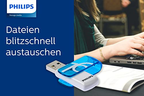 Philips Vivid Edition High Speed USB 2.0 Flash Drive 16GB with Swivel Cap for PC, Laptop, Computer Data Storage, Read Speed up to 21MB/s