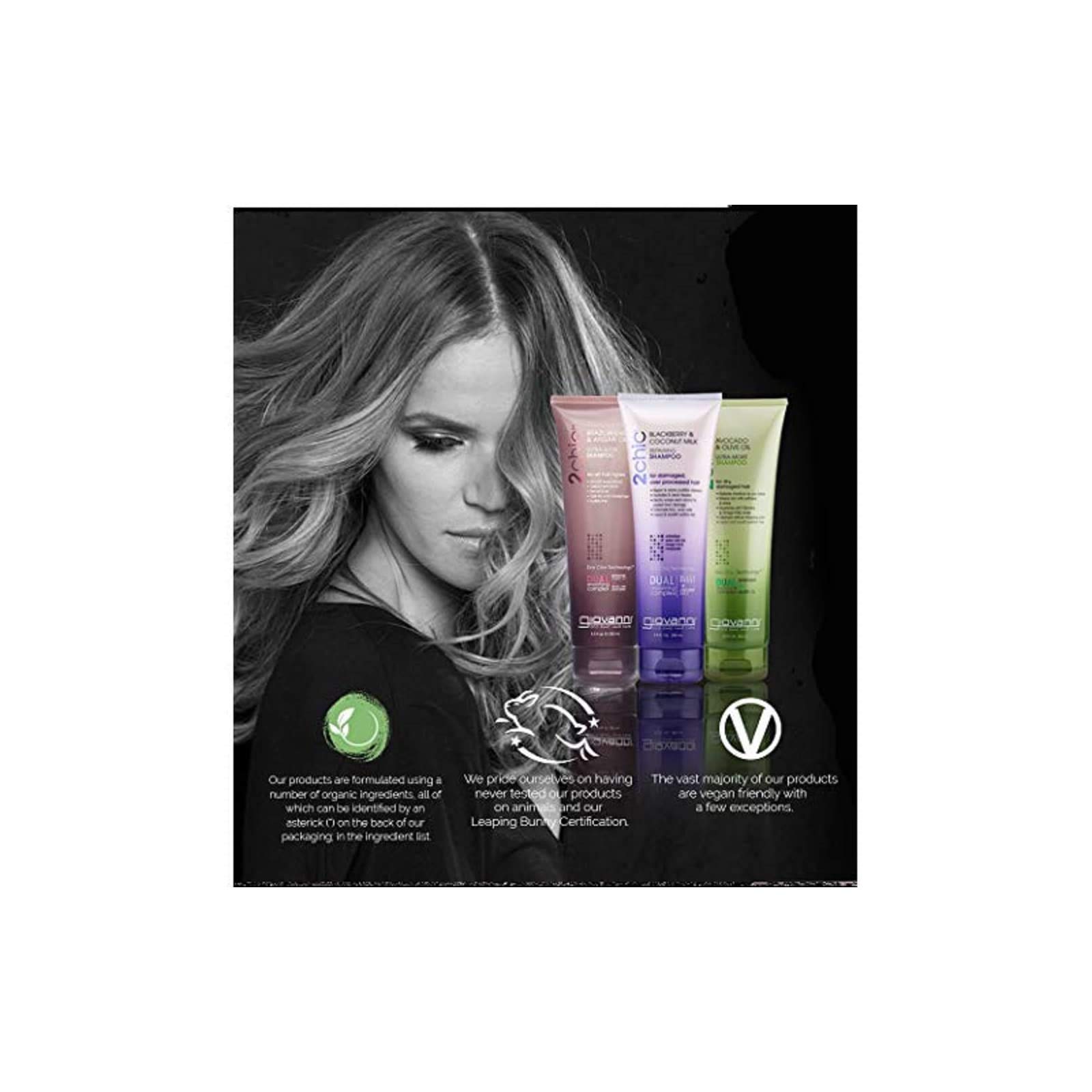 GIOVANNI 2chic Ultra-Volume Conditioner - Daily Volumizing Formula with Papaya & Tangerine Butter, Promotes Weightless Control for Thin Hair, No Parabens, Color Safe - 8.5 oz