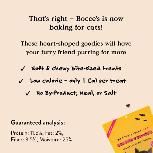 Bocce's Bakery All-Natural, Seasonal, Scardey Snacks Cat Treats, Wheat-Free, Limited-Ingredient Soft & Chewy Treats Inspired by Halloween, 2 oz