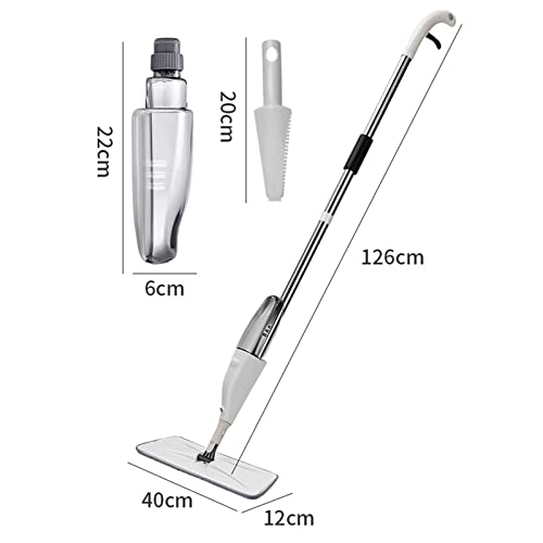 FAMKIT Microfiber Spray Mop for Floor Cleaning, Dry Long Handle Floor Mop with 0. 4L Refillable Bottle Washable Pads Scraper for Home Hardwood Laminate Ceramic Tile
