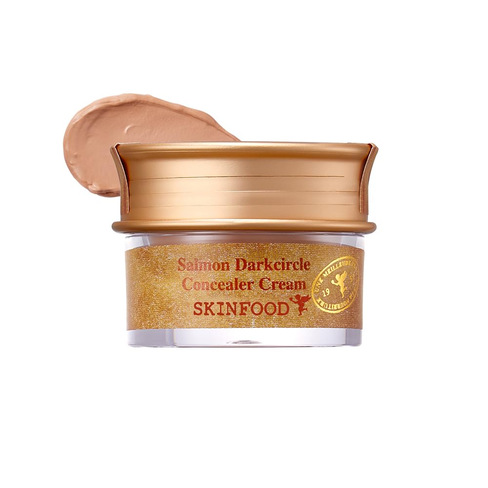 SKINFOOD Salmon Dark Circle Concealer Cream #2 - Concealer for Dark Circles - Under Eye Concealer for Dark Spots and Wrinkles - Full Coverage Under Eye Concealer - 0.35 Oz/10 g (Salmon Beige)