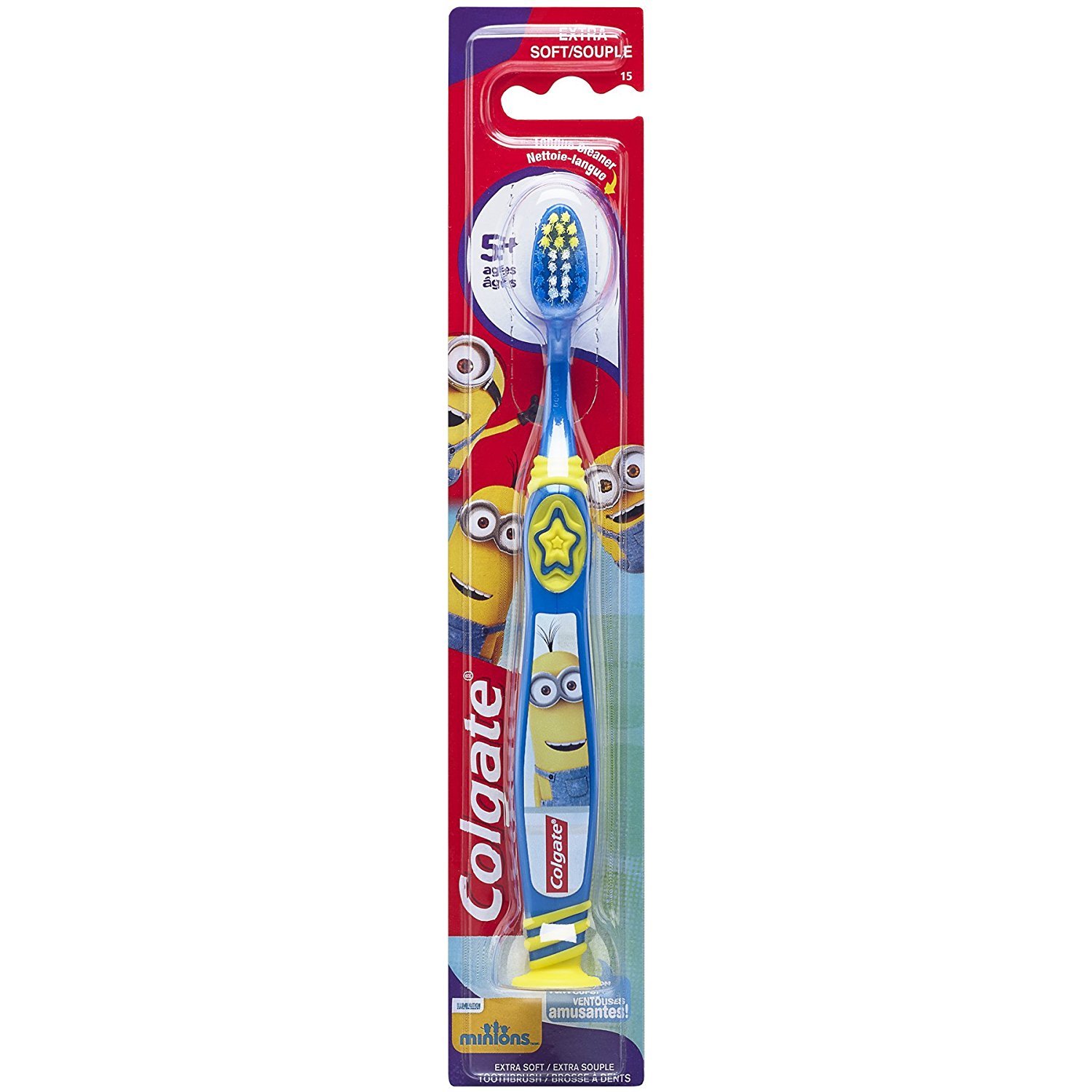 Colgate Kids Extra Soft Toothbrush with Suction Cup, Minions, 1 Count