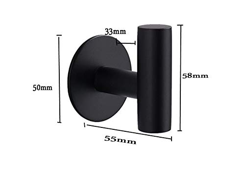dong+ Towel Hooks Bathroom Coat Hook Robe Hook Stainless Steel Heavy Duty Door Hanger Towel Robe Clothes Cabinet Closet Sponges Wall Hook for Bathroom Bedroom Kitchen Hotel Pool Matte Black