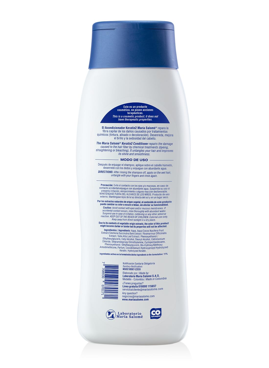 O-CONNMaria Salome Acondicionador Keratin2 Conditioner 400ml 13.5 fl Oz