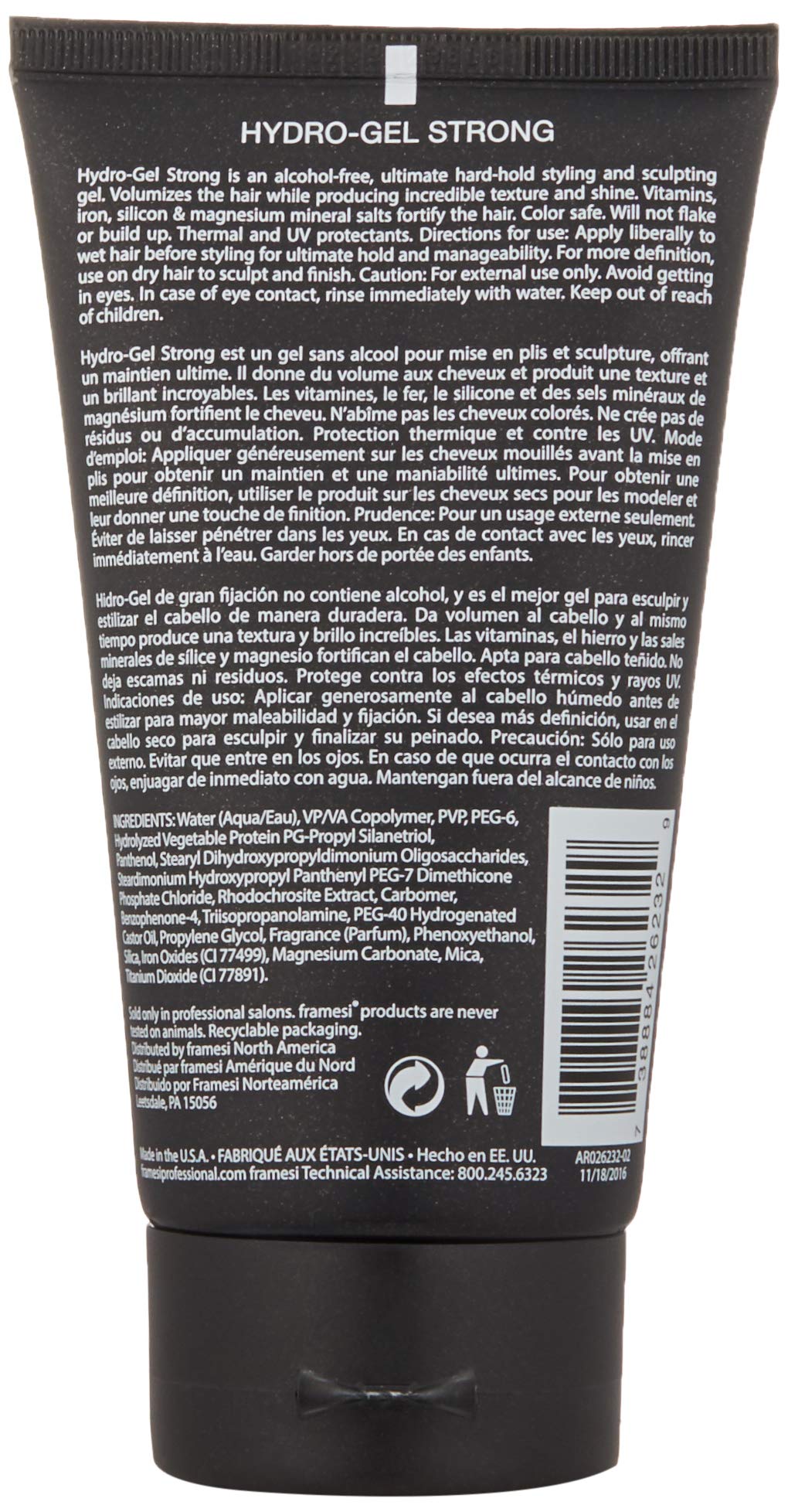 Framesi BY Lava Hydro Gel Strong, Volumizing Hair Gel for Color Treated Hair, 5.1 Fl Oz (Pack of 1)