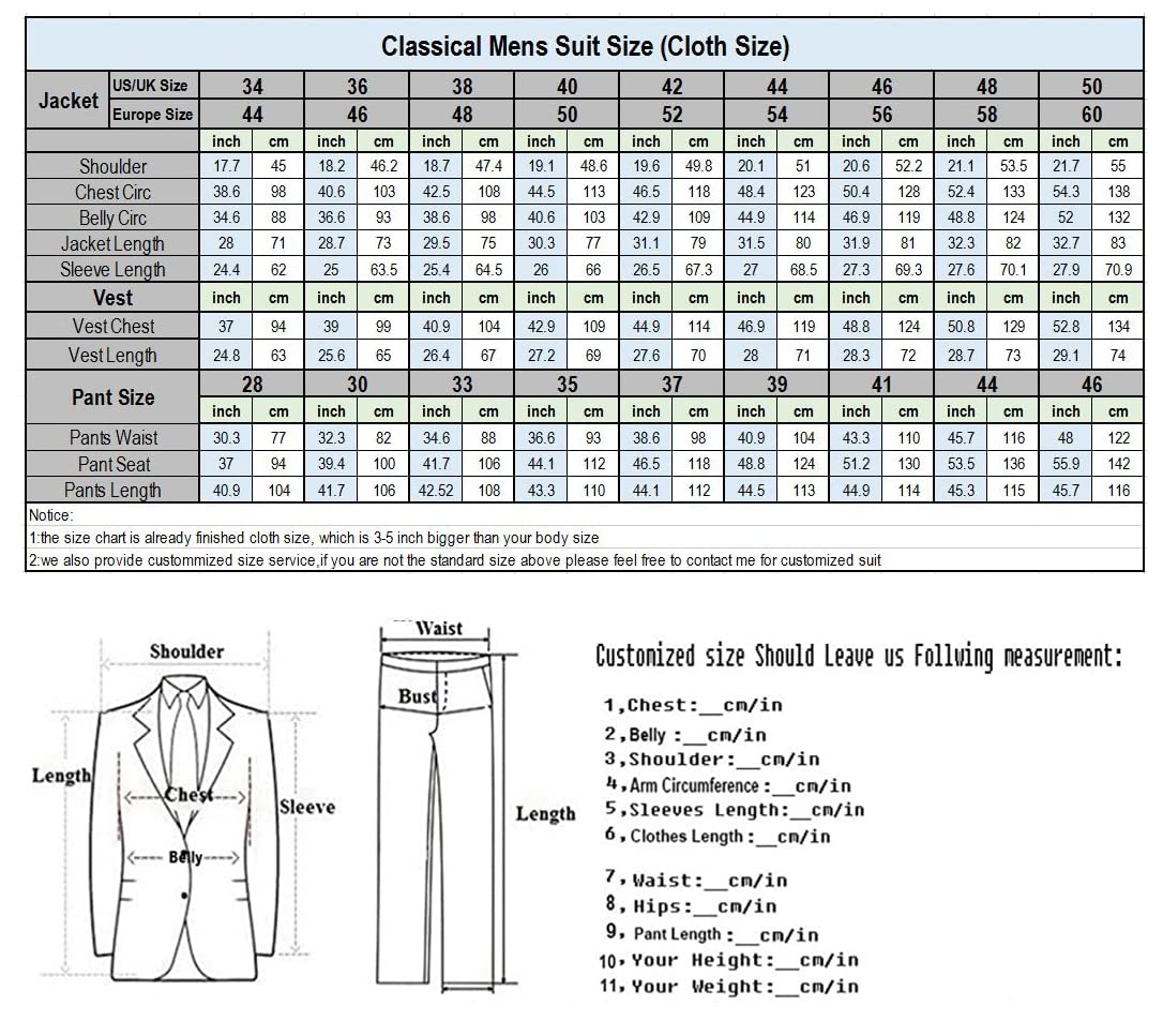 Aesido Men Suits Slim Fit 3 Pieces Wedding Formal Business Tuxedos One Button(Silver Grey,US34)