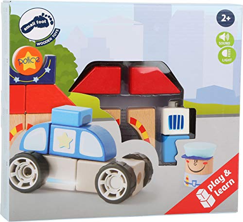 Small Foot Wooden Toys Police Construction Set with Sound - Designed for Kids, Ages 2 & Up