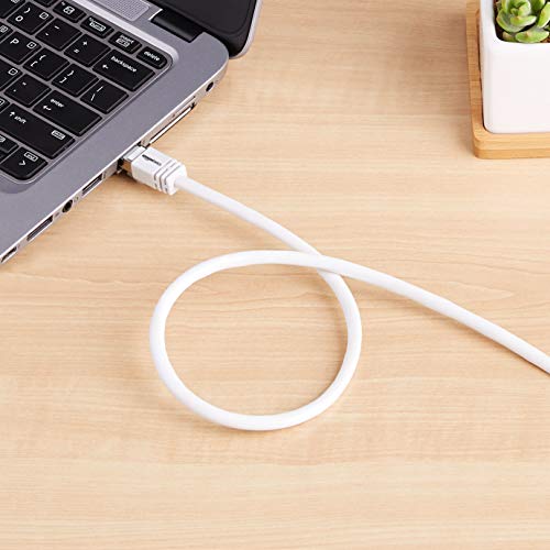 Amazon Basics RJ45 Cat 7 Ethernet Patch Cable, 10Gpbs High-Speed Cable, 600MHz, Double-Shielded, 50 Foot, White