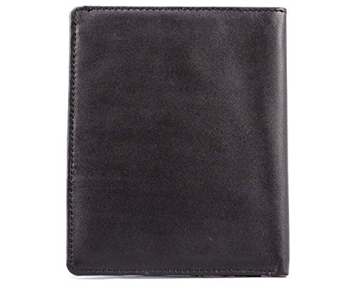 Big Skinny Leather Traveler Slim Wallet, Holds Up to 20 Cards and 4 Passports, Black