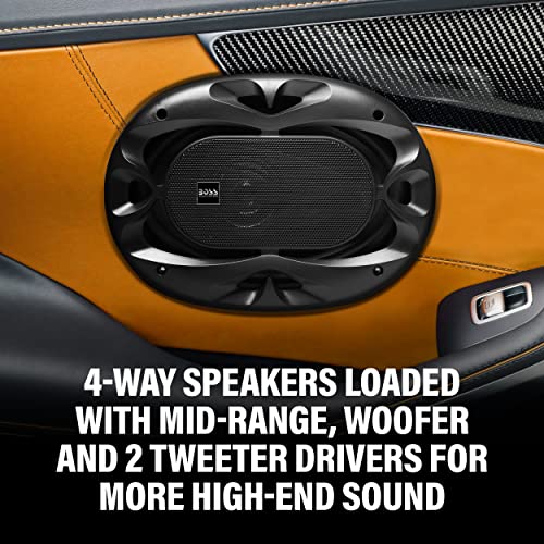BOSS Audio Systems CH6940B Chaos Series 6 x 9 Inch Car Stereo Door Speakers - 500 Watts Max, 4 Way, Full Range Audio, Tweeters, Coaxial, Sold in Pairs…