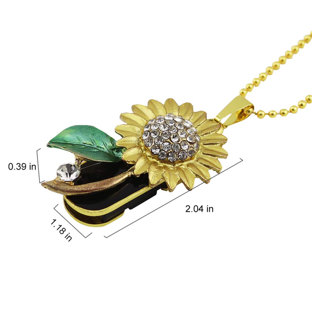 Novelty Cool Sunflower Shape 64GB USB 2.0 Flash Drive Diamond Crystal Memory Stick Pen Drive Flash Disk Thumb Drive