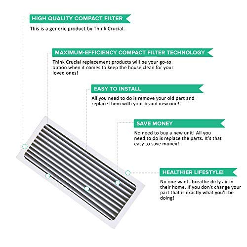 Crucial Air Filter Replacement Parts Compatible with Hamilton Beach True Air Part 990051000 - Fits Vacuum Models 04383, 04384, 04385 - HEPA Style Filters Capture Mites, Pollen, Household Dust (1 Pack)