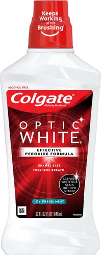 Colgate Optic White Whitening Mouthwash, Fresh Mint - 946mL, 32 fluid ounces