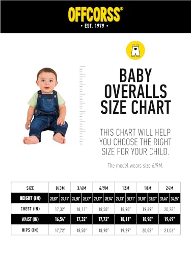 OFFCORSS Baby and Toddler Overall with Adjustable Straps, for Boys and Girls