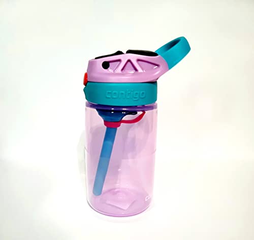 Contigo Kids Water Bottle, 14 oz with Autospout Technology β Spill Proof, Easy-Clean Lid Design β Ages 3 Plus, Top Rack Dishwasher Safe β Grape Sorbet