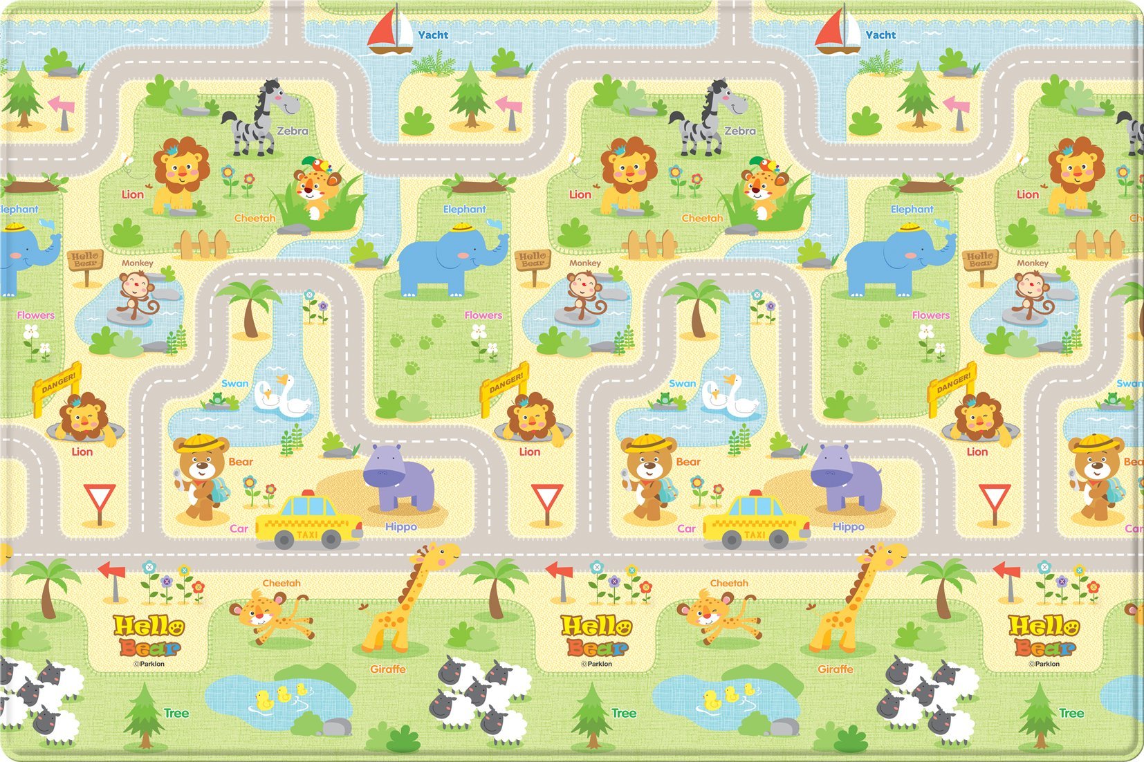 Parklon Baby Soft Play Mat (Hello Bear Smiletown, Large)