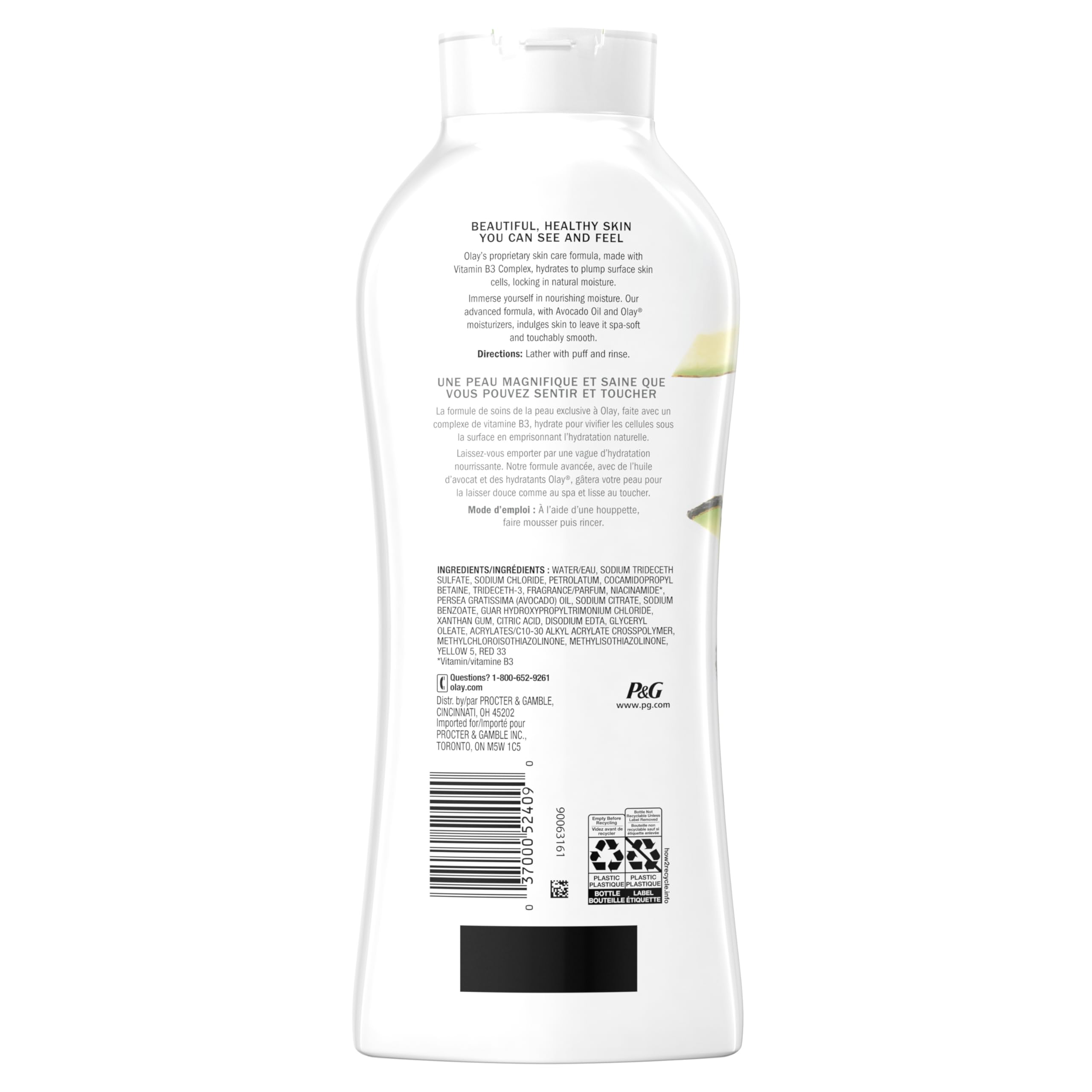 Olay Ultra Moisture Body Wash for Women, Deeply Nourishes, Vitamin B3 Complex, Clinically Proven, Avocado Oil Scent, 22 Fl Oz (Pack of 4)