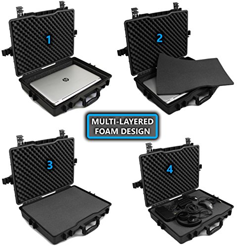 CASEMATIX 15.6-17.3 Inch Laptop Hard Case Compatible with Dell Alienware Laptops M15, Area 51m AW17R4, AW15R3 and More Laptops Up to 17 inches with Custom Waterproof Design, Case Only