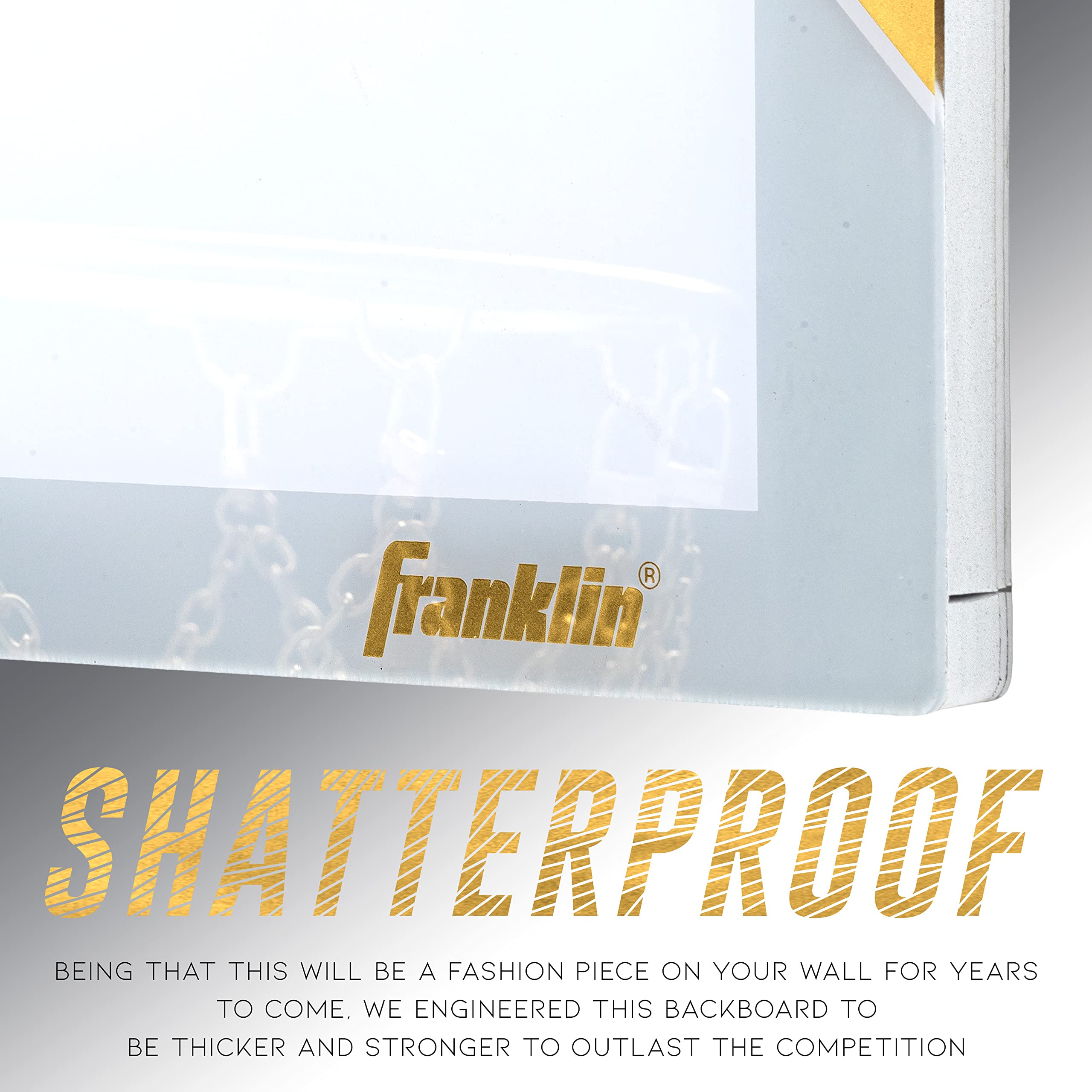 Franklin Sports Mini Basketball Hoop - Premium Gold Chrome Wall Mounted Backboard Mini Hoop with Rim + Net - Ball Included - Perfect Bedroom Accessory