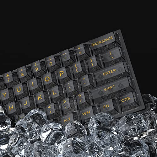 dagaladoo 140 Keys Black Clear Keycaps Full Set, Custom Cherry Profile Keyboard Keycaps, XVX Transparent PC Material Keycaps for 60% 65% 75% 100% Cherry Gateron Mx Switches Mechanical Keyboard