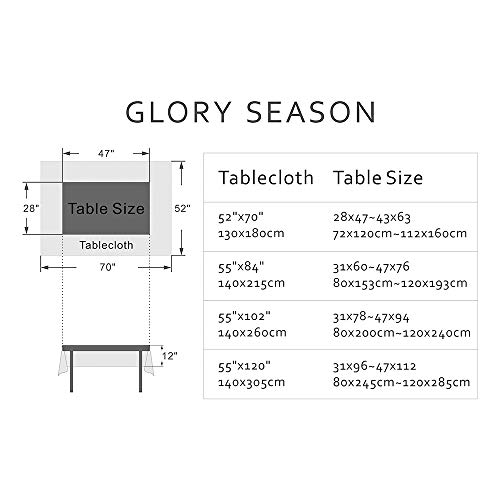 GLORY SEASON Rustic Tablecloth Classic French Village Printed Linen Fabric Table Cover Farmhouse Decoration 55x120 Inches Rectangle/Oblong Blue for Kitchen Dining
