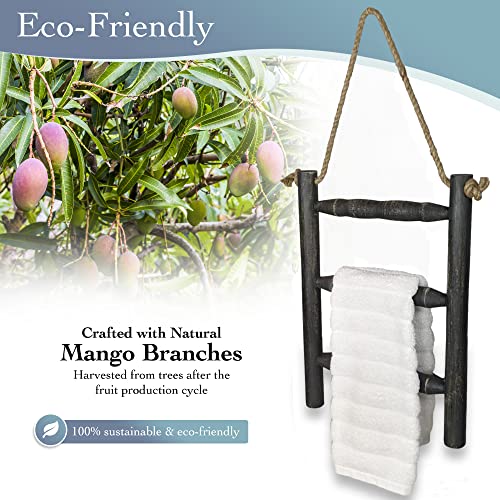 Farmhouse World Ladder Hand Towel Rack (Wall, Black)