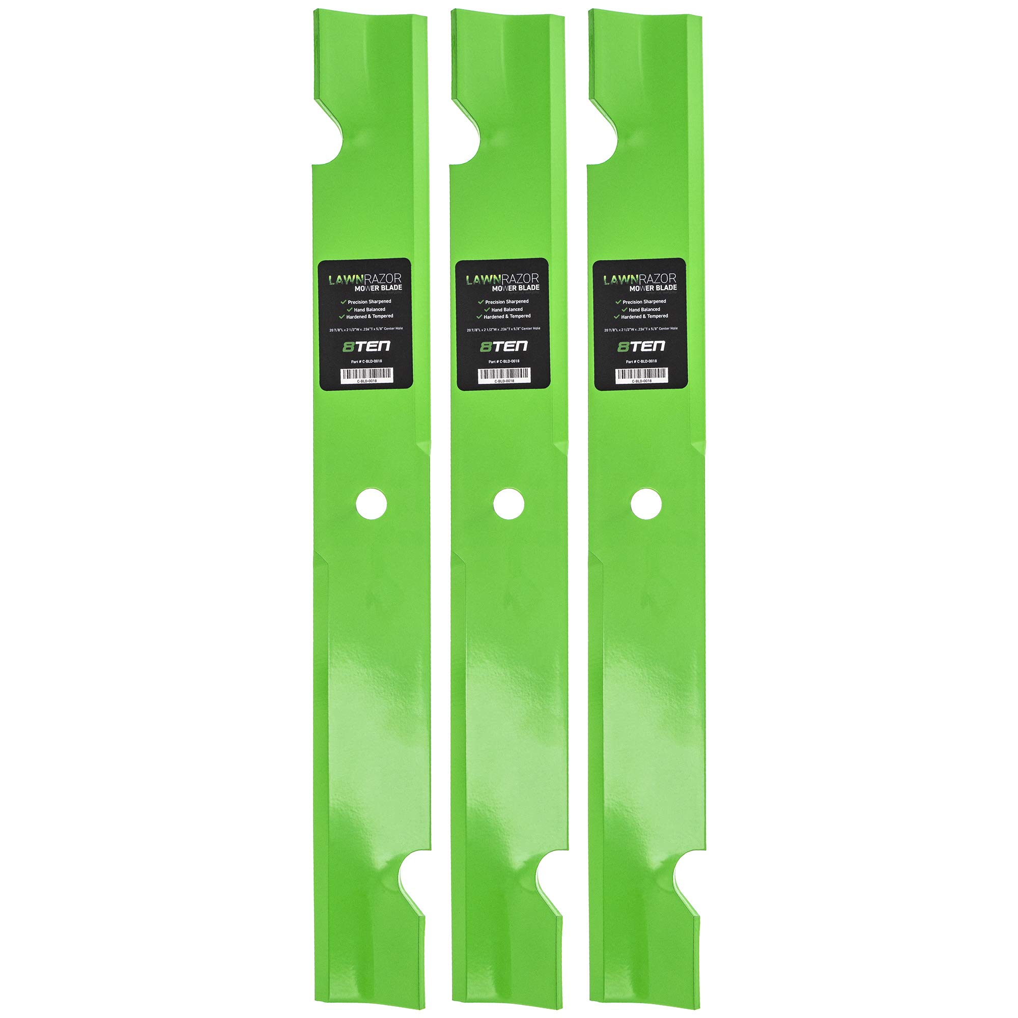8TEN LawnRAZOR Mower Blade Set for Husqvarna LZ6123 iZ6123 539101733 Snapper 1520842 5020842 Bobcat 42180B (High Lift)