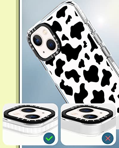 GULTMEE [3 in 1 Designed for iPhone 13 Case Cow Print with Built-in Bumper Shockproof Protective Phone Case Cover for iPhone 13 Cases 6.1" Tempered Glass Screen Protector + Camera Lens Protector