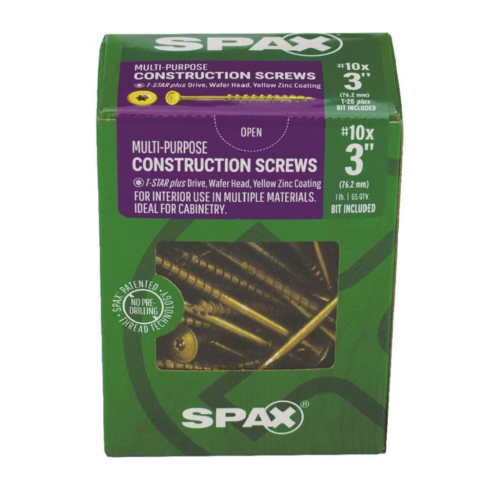 SPAX 4281020500754 10X3 MP WH INT Screw, 10 x 3 (1 lb.) Yellow
