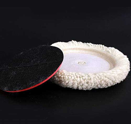 Sisha-A Wool Polishing Pads, 2 Pack 6" Buffing Pads with Hook and Loop Back for Compound, Cutting & Polishing, 100% Natural Wool, Thick and Aggressive